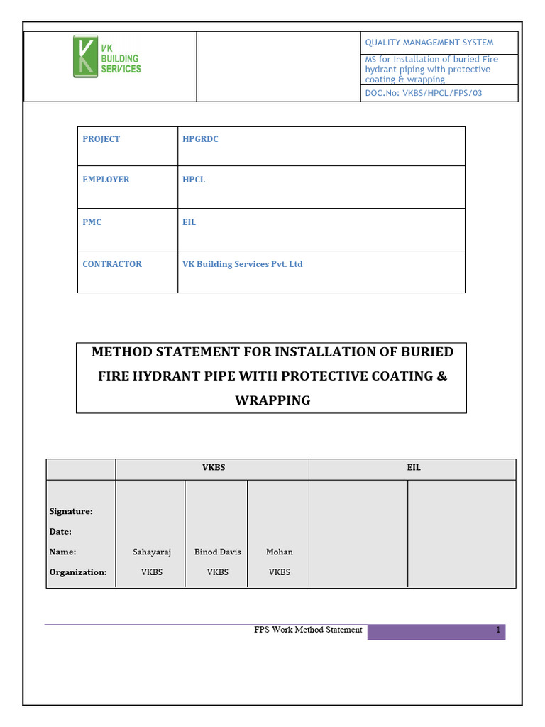003-Installation of Buried Fire Hydrant Pipe | Download Free PDF | Pipe (Fluid Conveyance) | Welding