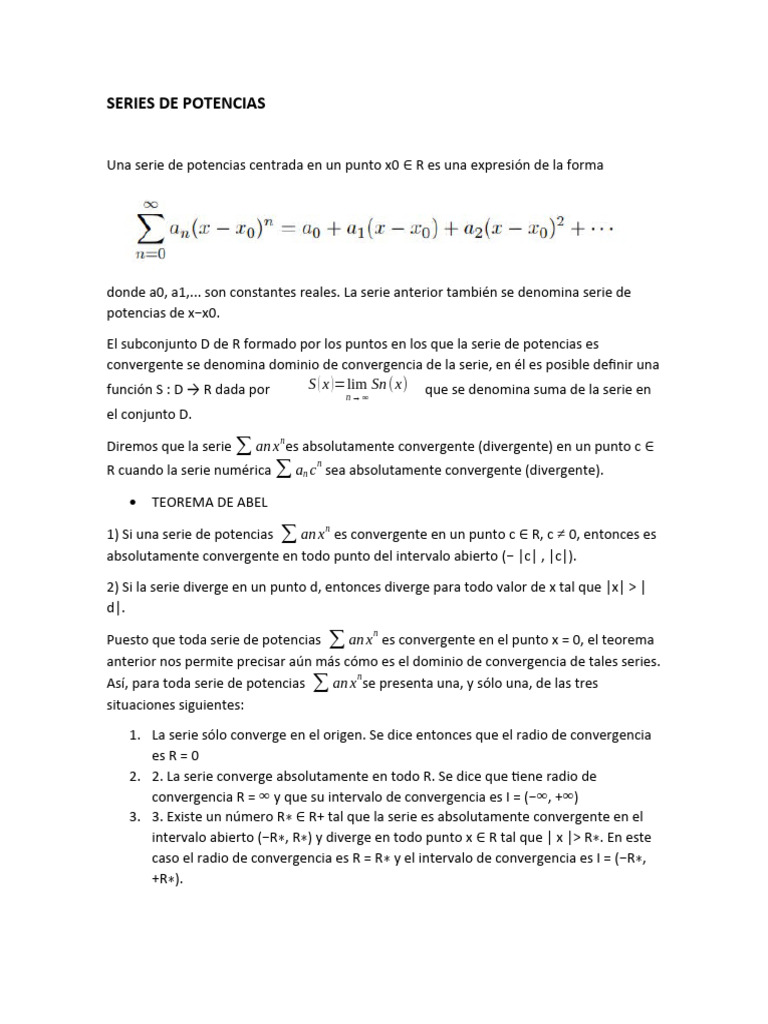 Series de Potencias | PDF