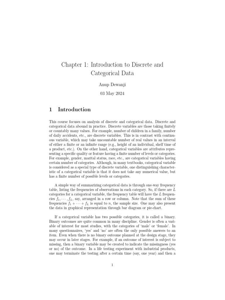 Chap1 Introduction 2may24 | PDF | Estimator | Categorical Variable