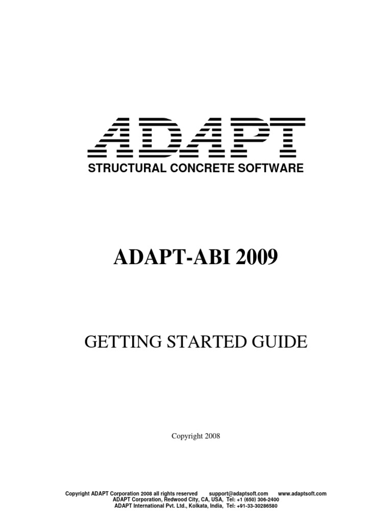ADAPT ABI 2009 Getting Started | PDF | Menu (Computing) | Bridge