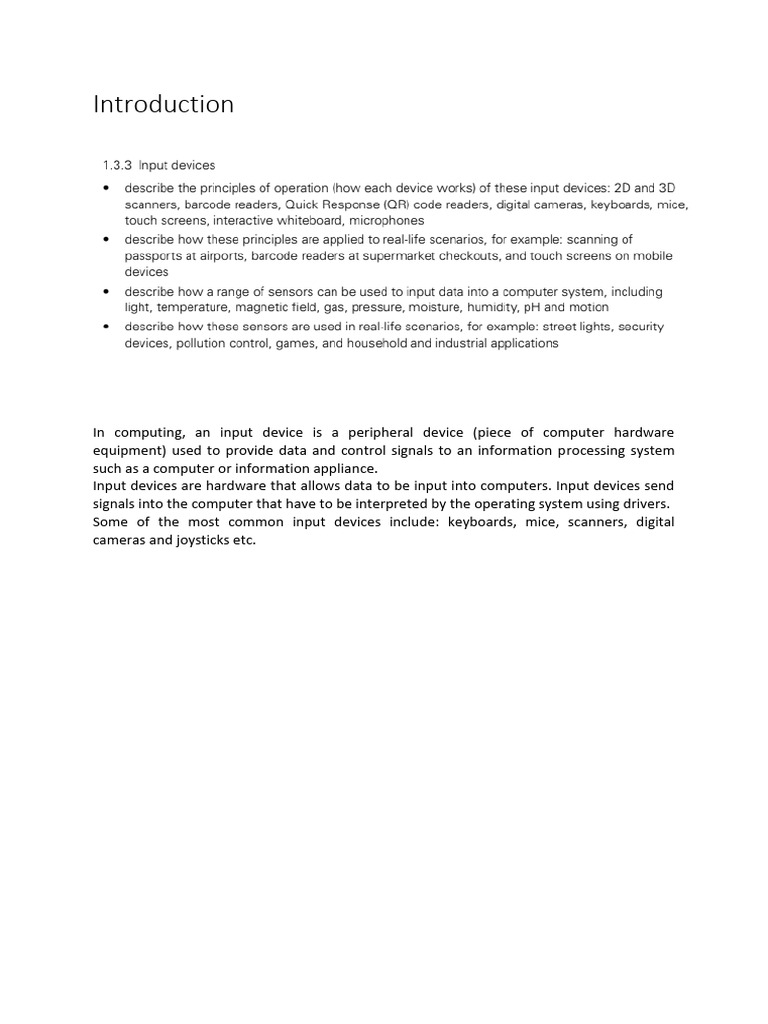 T.input Devices | PDF | Computer Keyboard | Image Scanner