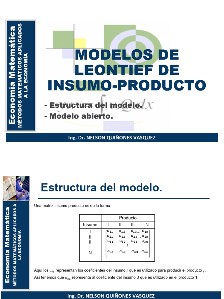 Modelos de Leontief de Insumo-Producto | PDF | Modelo de entrada-salida ...