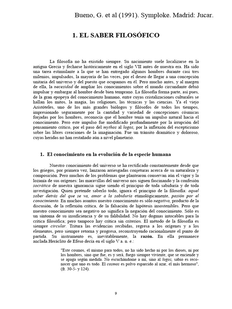 Material III Gustavo-Bueno-Symploke Pages | PDF | Conocimiento | Evolución