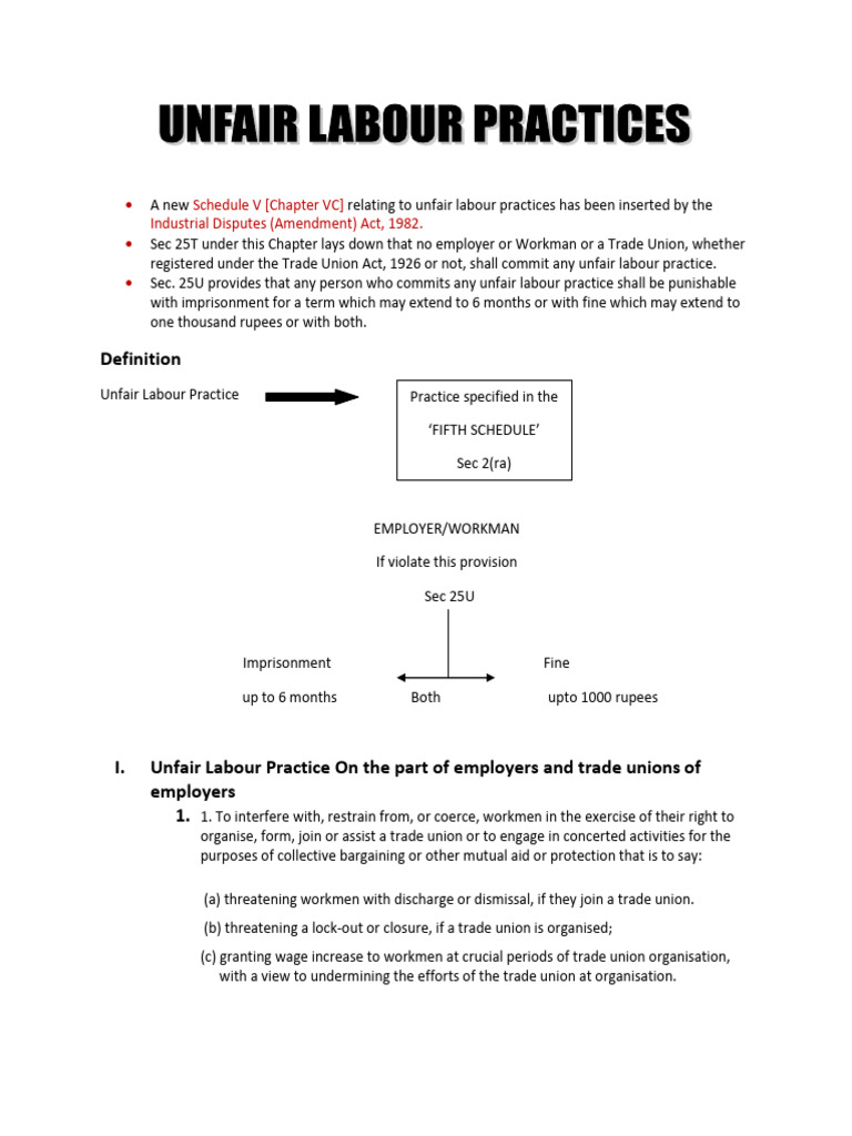 Unfair Labour Practice | PDF | Strike Action | Trade Union