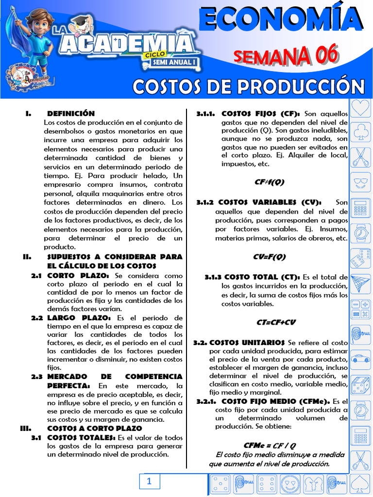 Costos de Producción: Definición y Tipos | PDF | Costo | Mercado (economía)