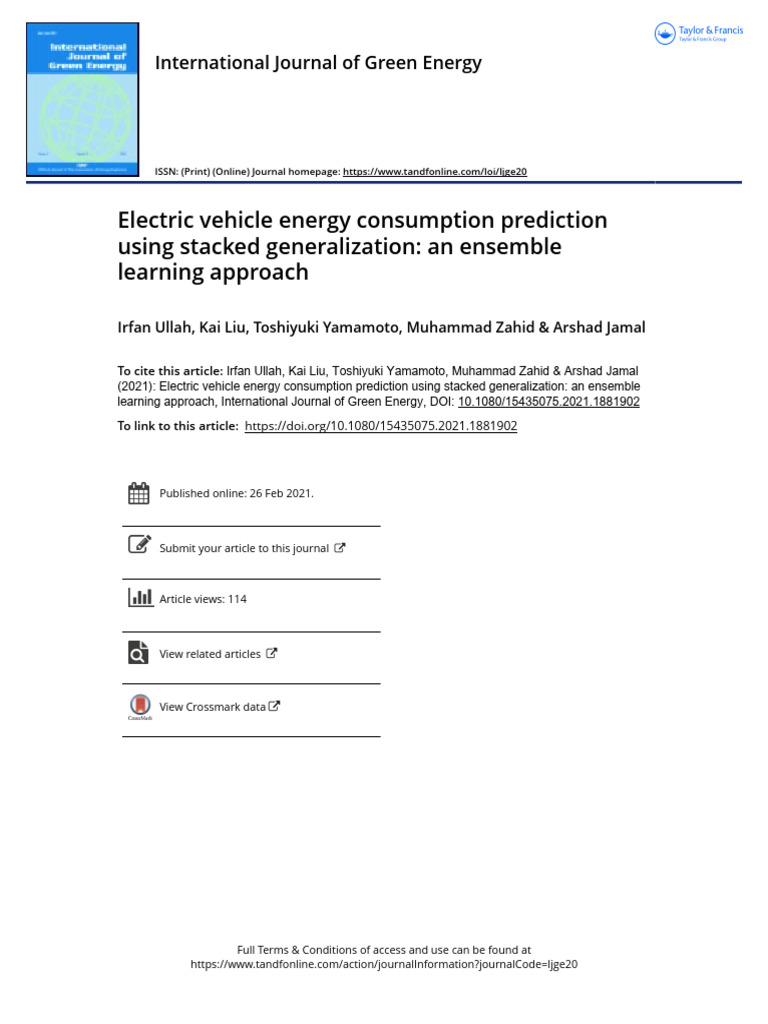 Electric Vehicle Energy Consumption Prediction | PDF | Linear ...