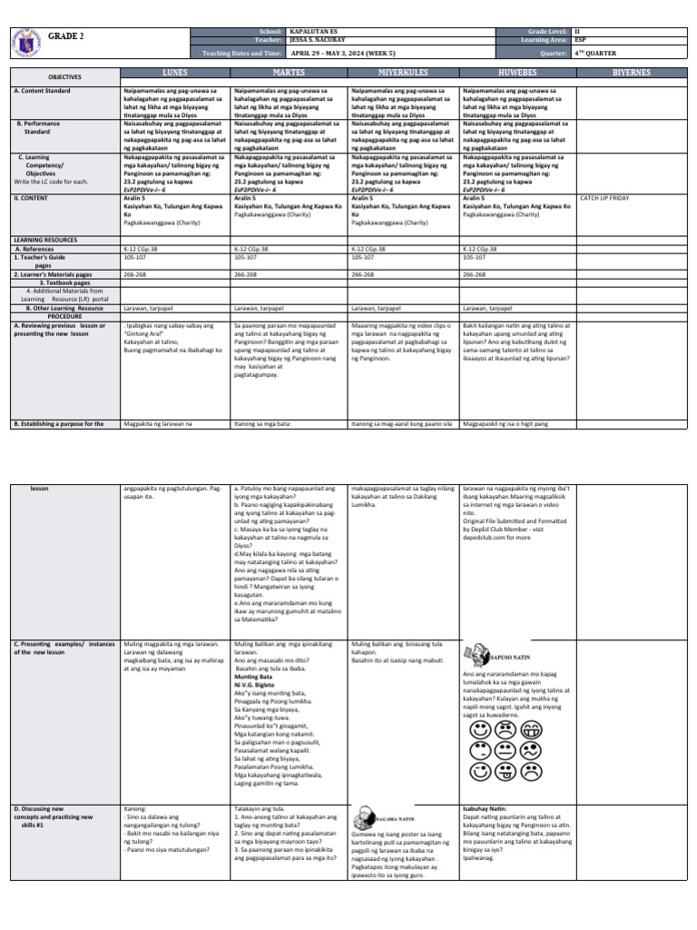 DLL - Esp 2 - Q4 - W5 | PDF