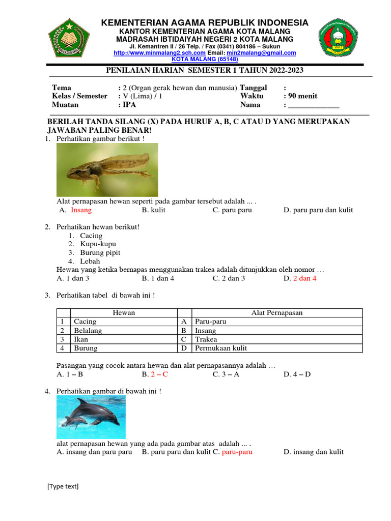 Soal PH Ipa Tema 2 | PDF