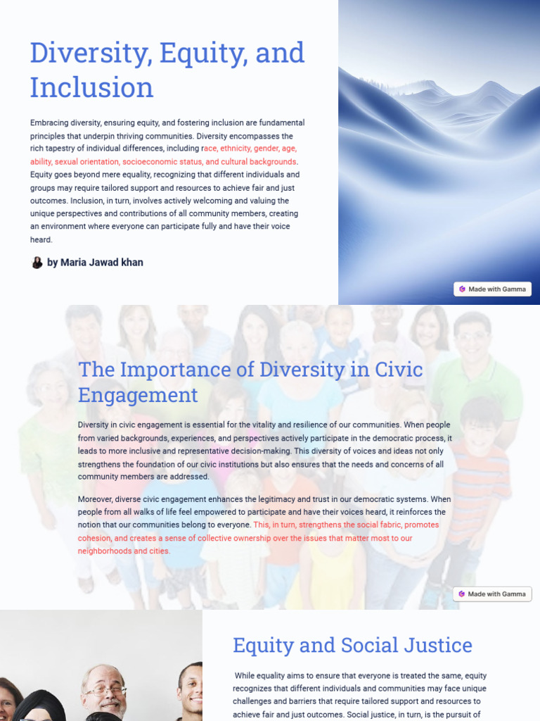 Lecture 12 Diversity Equity and Inclusion | PDF | Civic Engagement ...