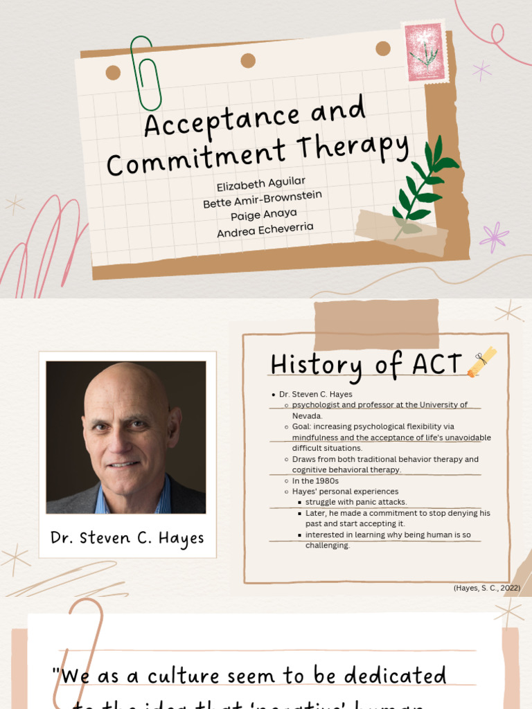 Acceptance and Commitment Therapy | PDF | Psychotherapy | Cognitive Behavioral Therapy