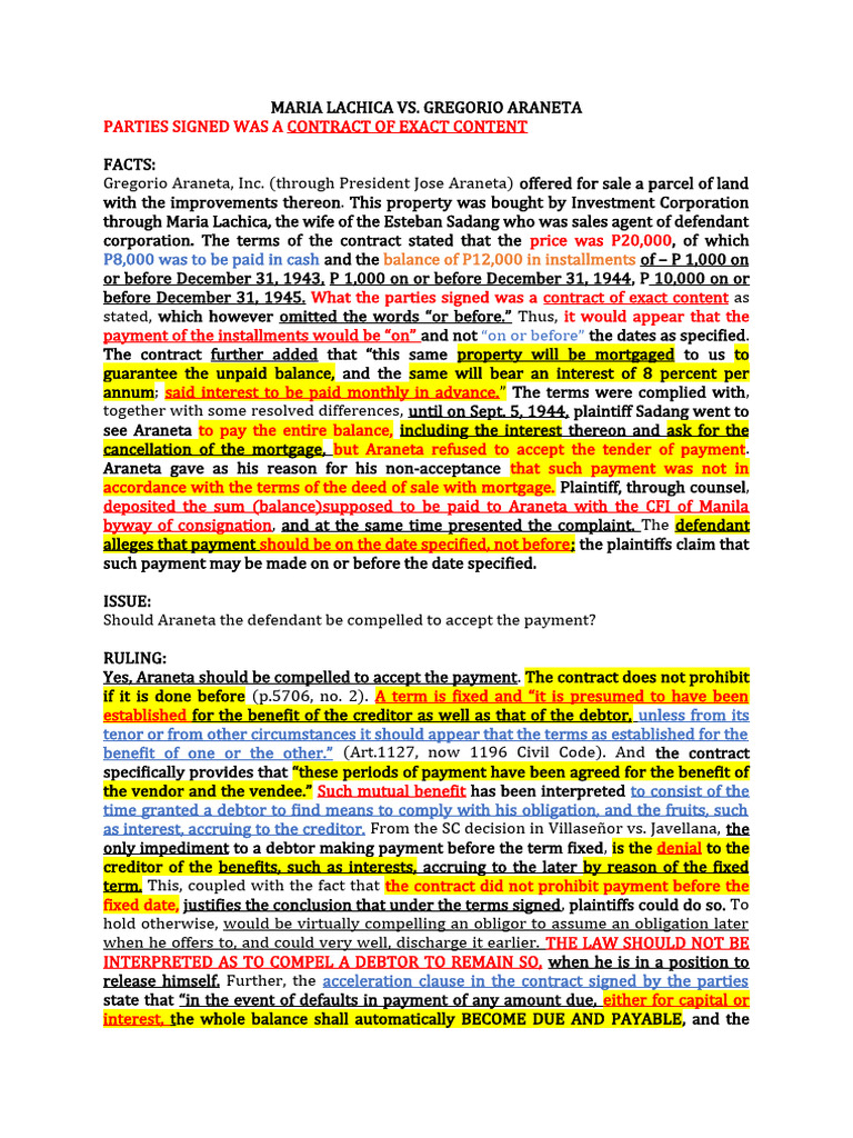 Contract Dispute: Payment Terms Analysis | PDF | Promissory Note | Lease