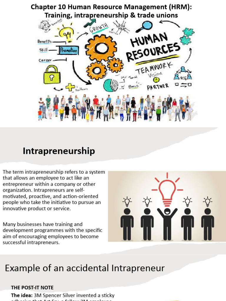 Chapter 10 Human Resource Management (HRM) Lesson 5 Intrapreneurship ...