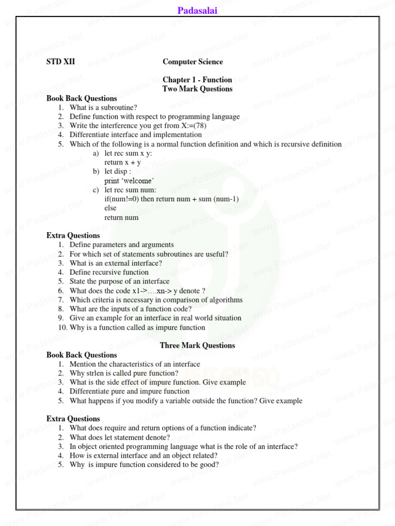Computer Science XII: Function & Data Abstraction | PDF | Mathematical Logic | Theoretical ...