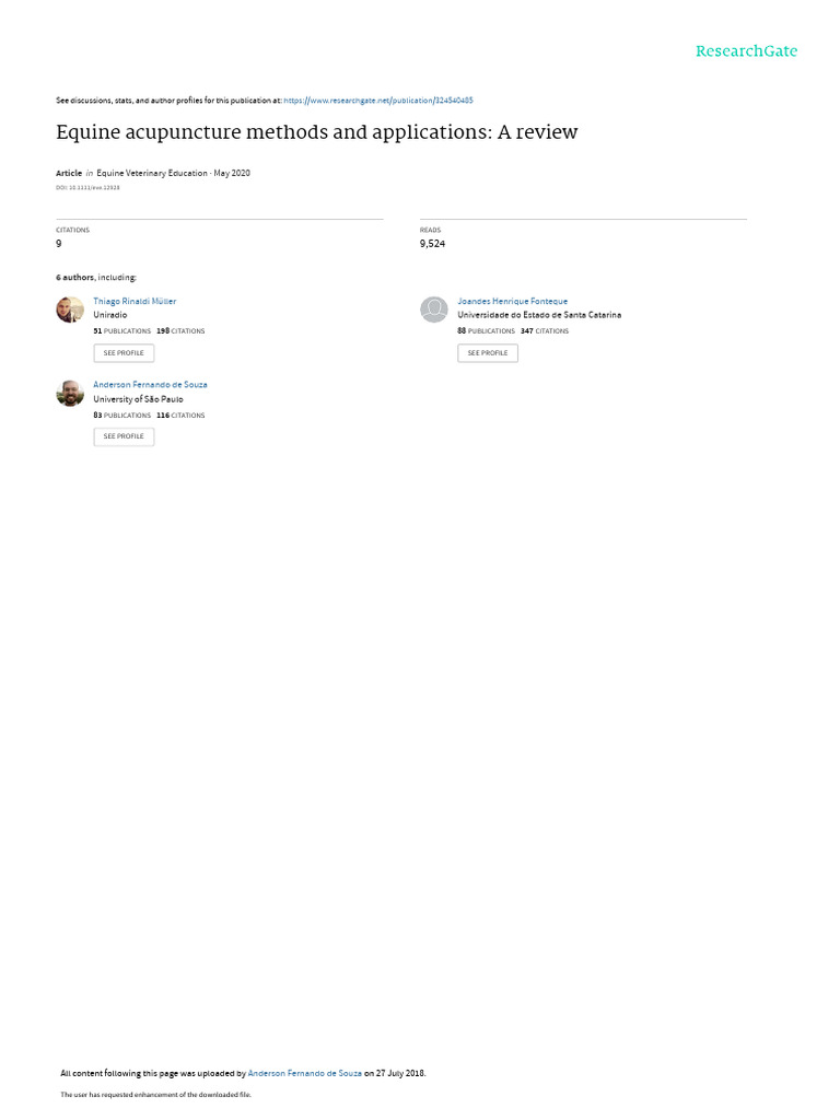 Equine Acupuncture Methods and Applications A Revi | PDF | Acupuncture ...