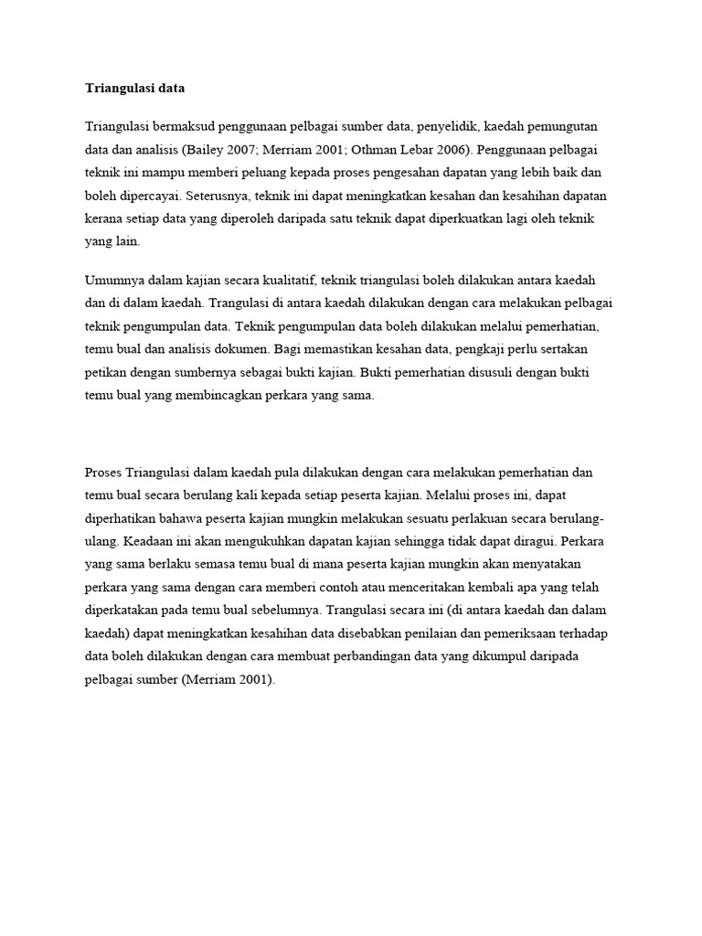 Triangulasi Data - Kualitatif | PDF | Komputer