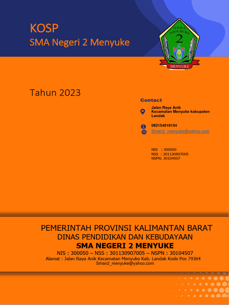 KOSP SMA Negeri 2 Menyuke TP 2023-2024 Kabupaten Landak Provinsi Kalimantan Barat | PDF