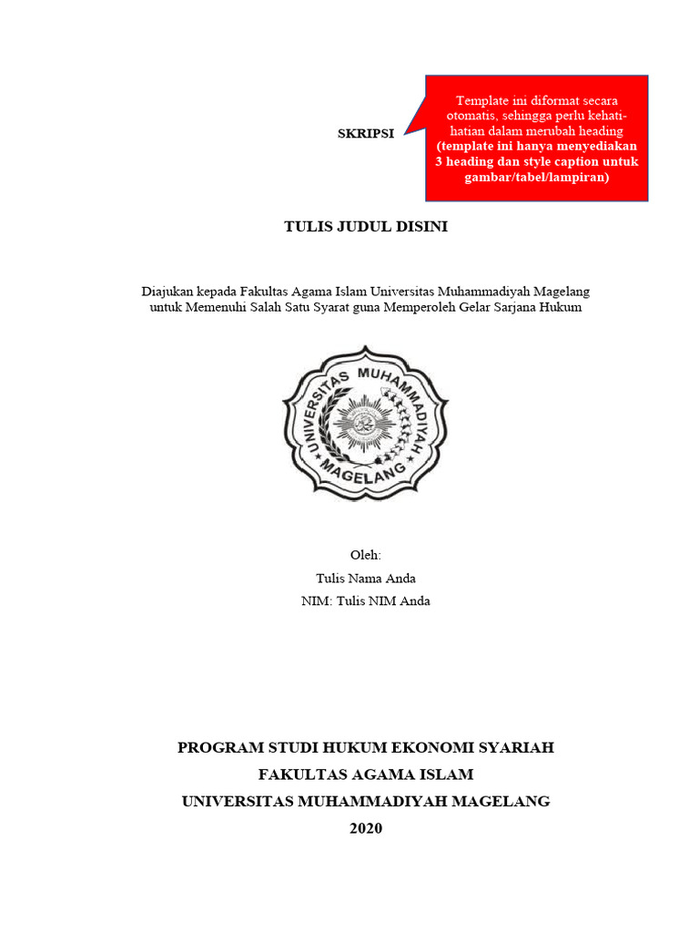 Template Skripsi Kualitatif Hukum | PDF