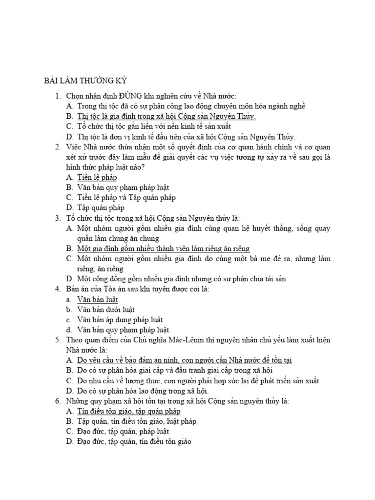 Đề Thi Thường Kỳ PLDC | PDF