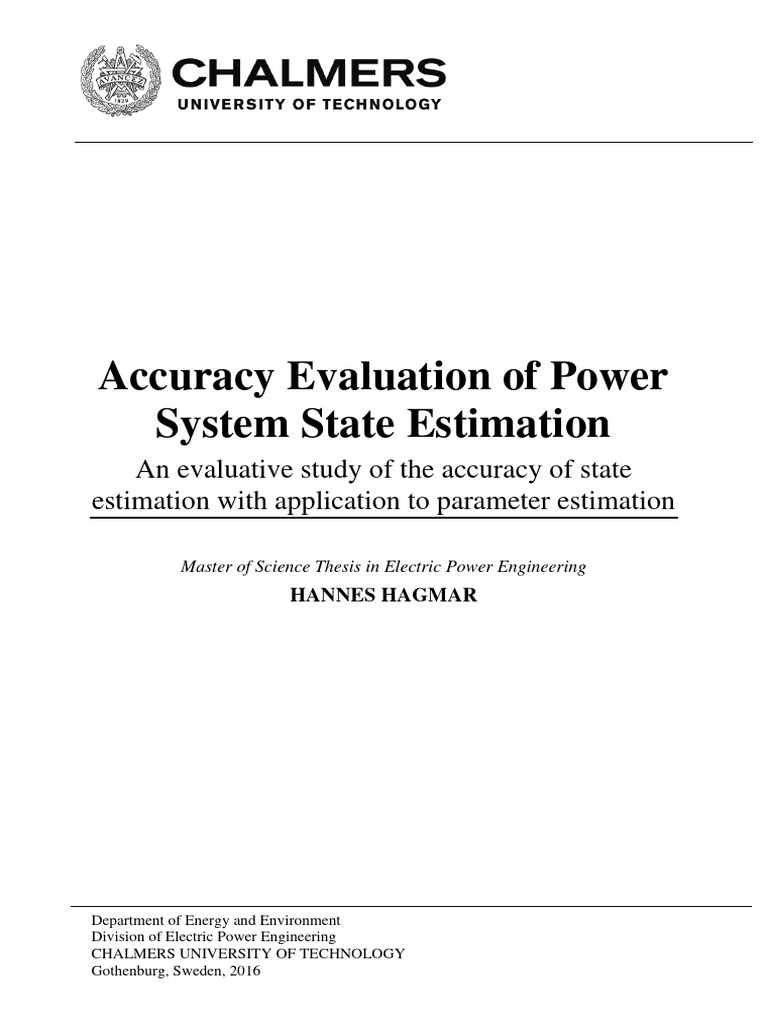 Power System State Estimation Accuracy | PDF | Errors And Residuals ...