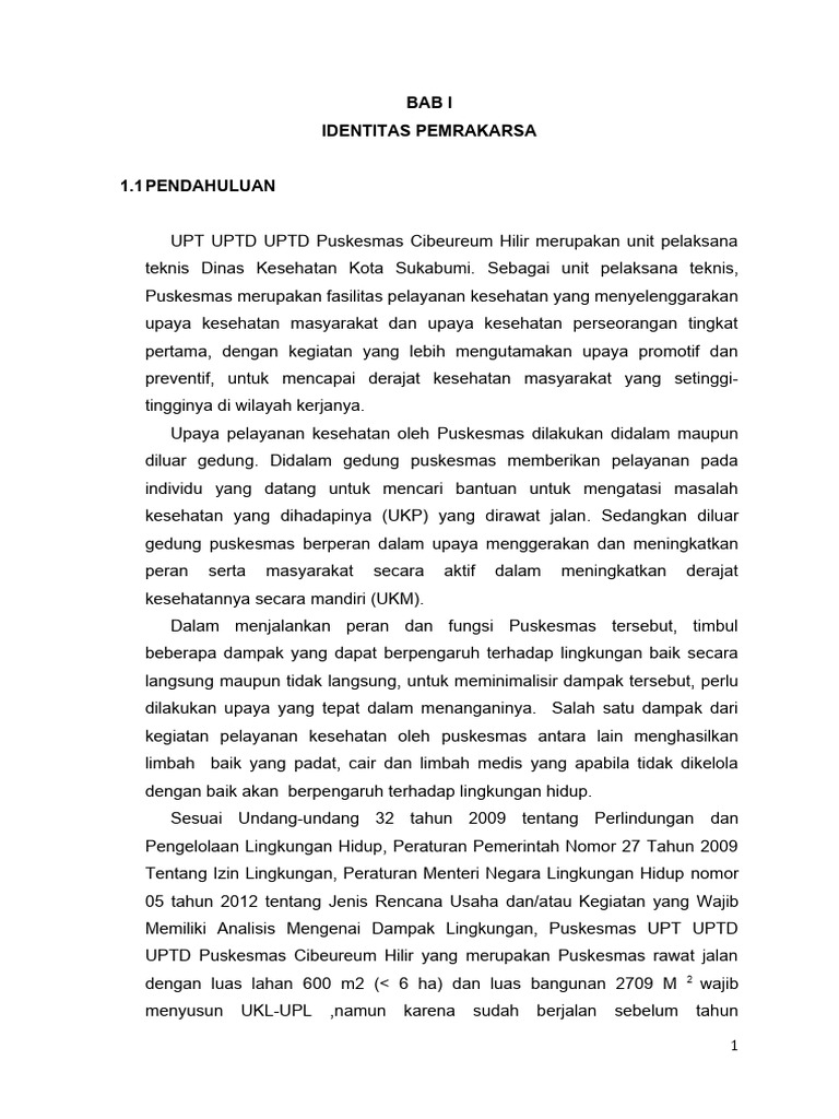 DPLH Puskesmas Cibeureum Hilir Sukabumi | PDF