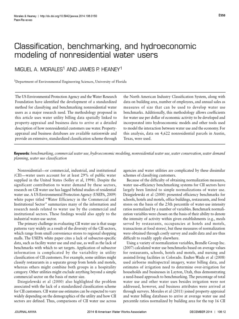 Classification, Benchmarking, and Hydroeconomic | PDF | Quartile | Outlier