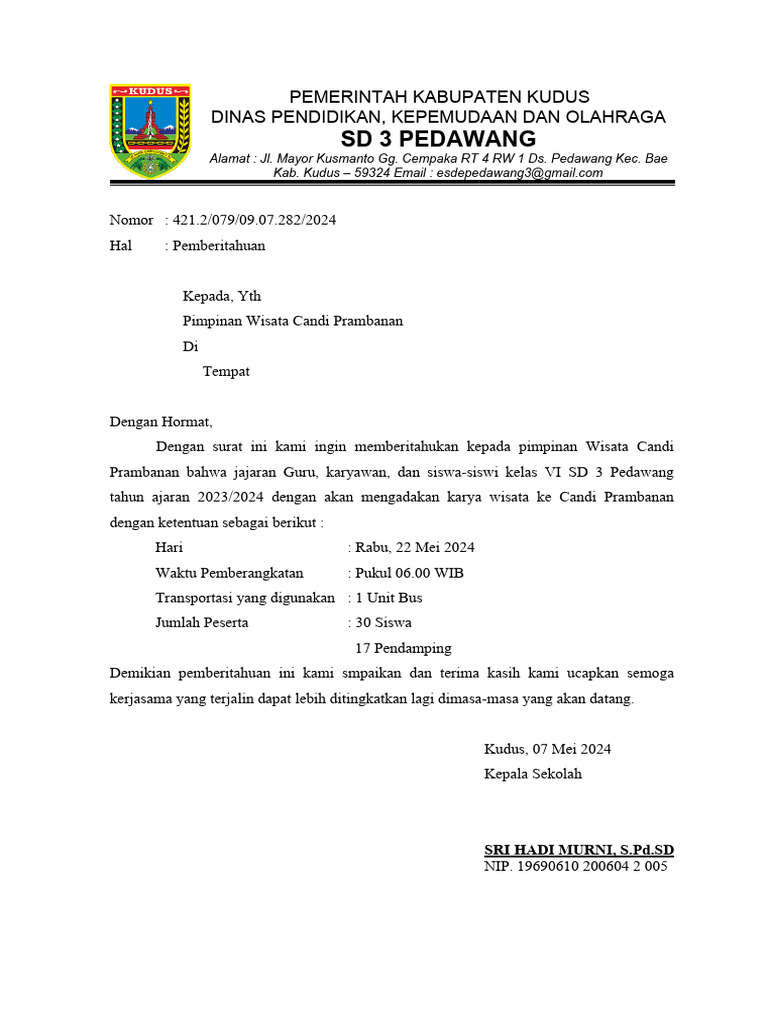 Surat Pesan Tiket Saloka | PDF