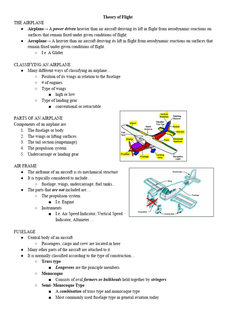 Theory+of+Flight+Worksheet +PDF | Download Free PDF | Aircraft | Flight ...