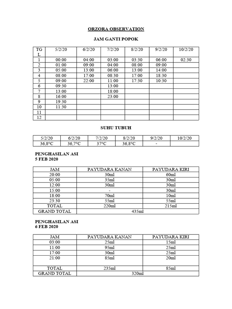 Orzora Observation | PDF