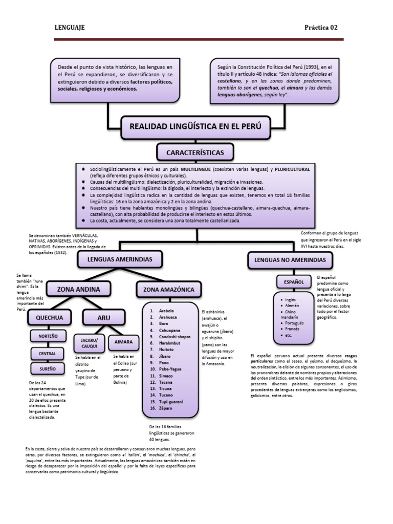 Pract. 02 - Lenguaje - 2 | PDF | Lengua española | Pueblos Indígenas de las Américas