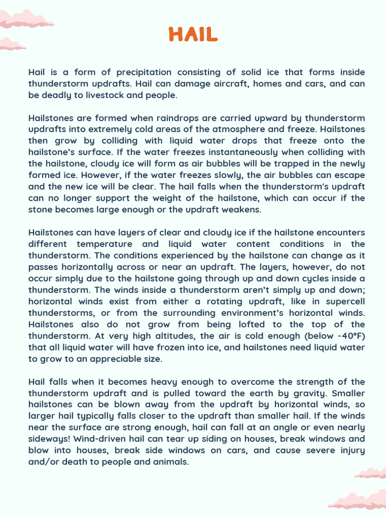 Hail (Report Text Example) | PDF | Hail | Thunderstorm