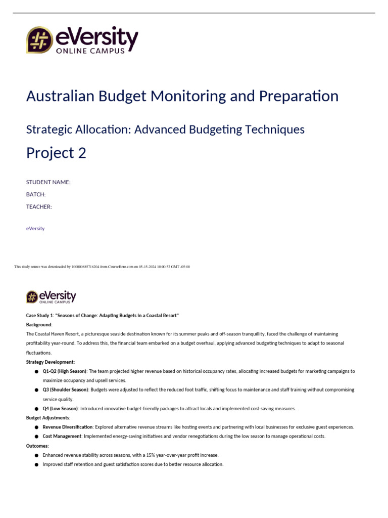 Advanced Budgeting Techniques in Australia | PDF | Budget | Innovation
