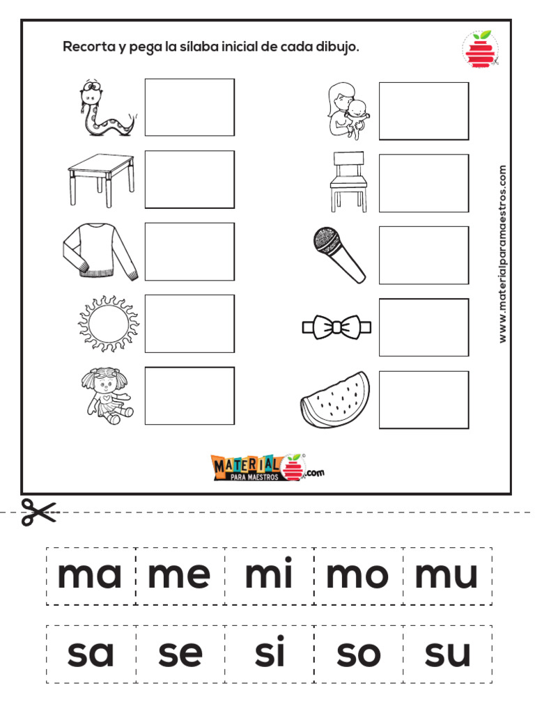 Actividades de Sílaba Inicial para Niños | PDF | Arco-íris | Cor