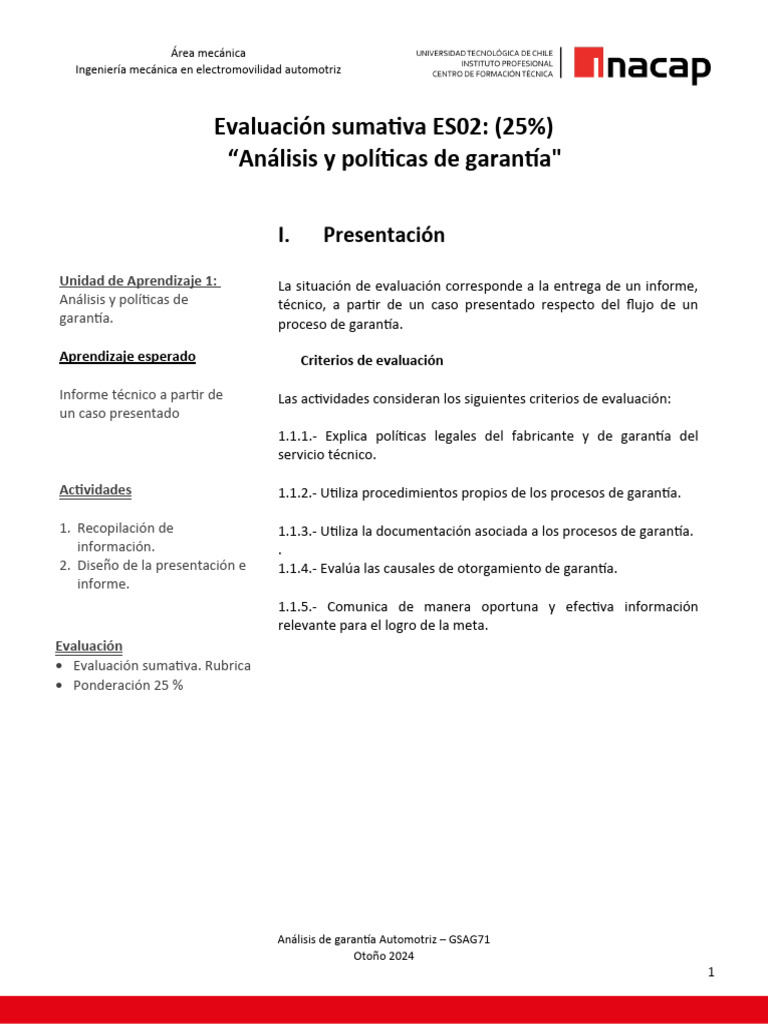 ES02 - Analisis Garantía Automotriz | PDF | Evaluación