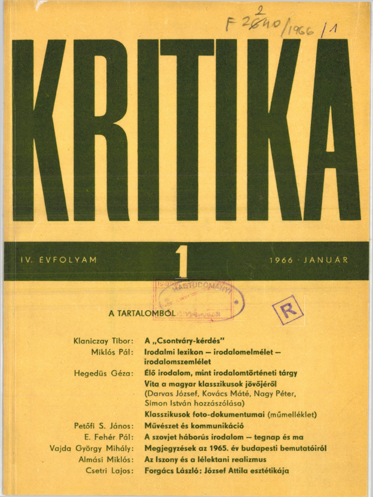 Kritika - 1966 Lesznai Anna | PDF