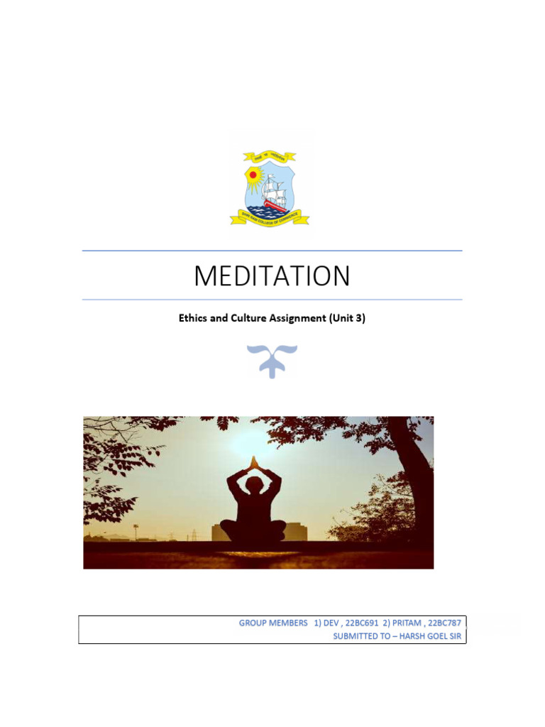 Meditation Pdf Mindfulness Mental Health