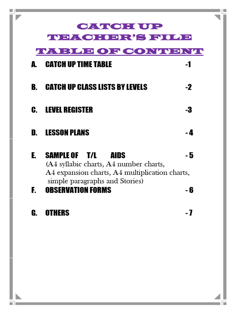 Catch Up Teacher's Resource Guide | PDF