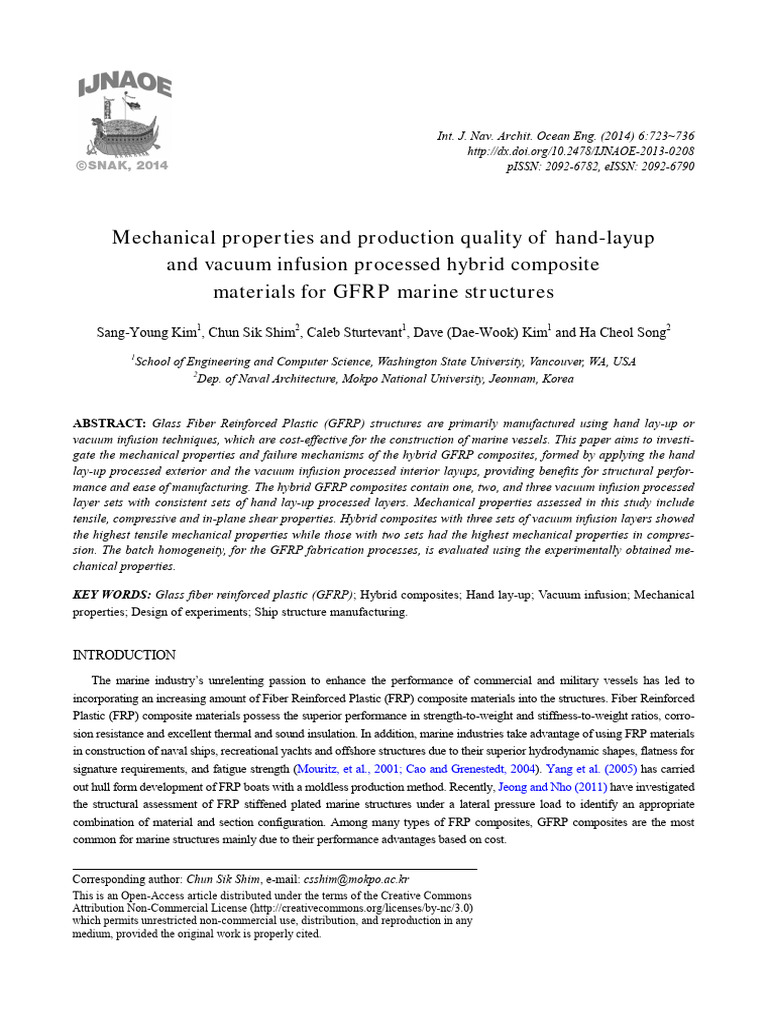 Mechanical Properties and Production Quality of Hand-Layup and Vacuum ...