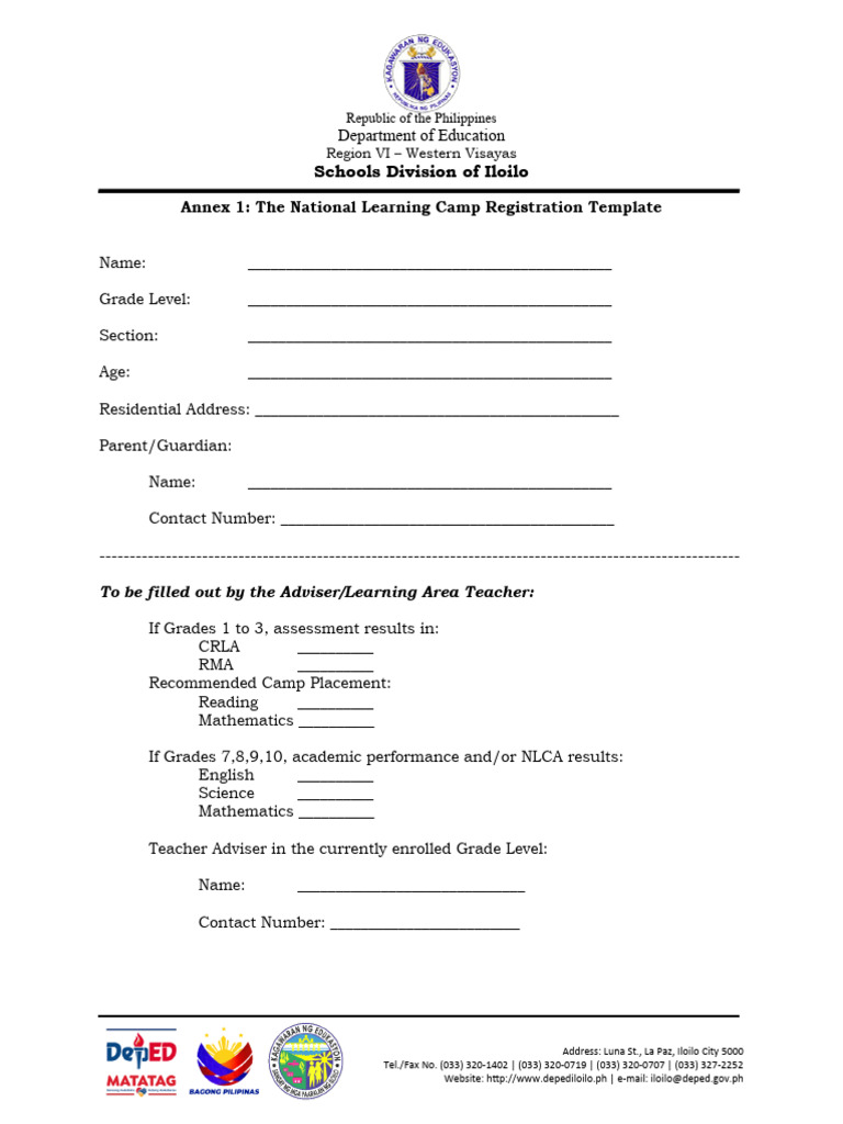 Annex 1 NLC Registration Template | PDF | Career & Growth