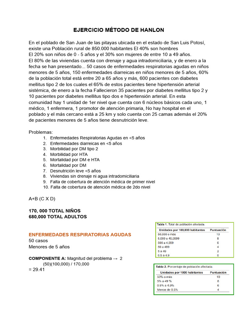 MÉTODO DE HANLON | PDF | Diabetes | Enfermedades y trastornos humanos