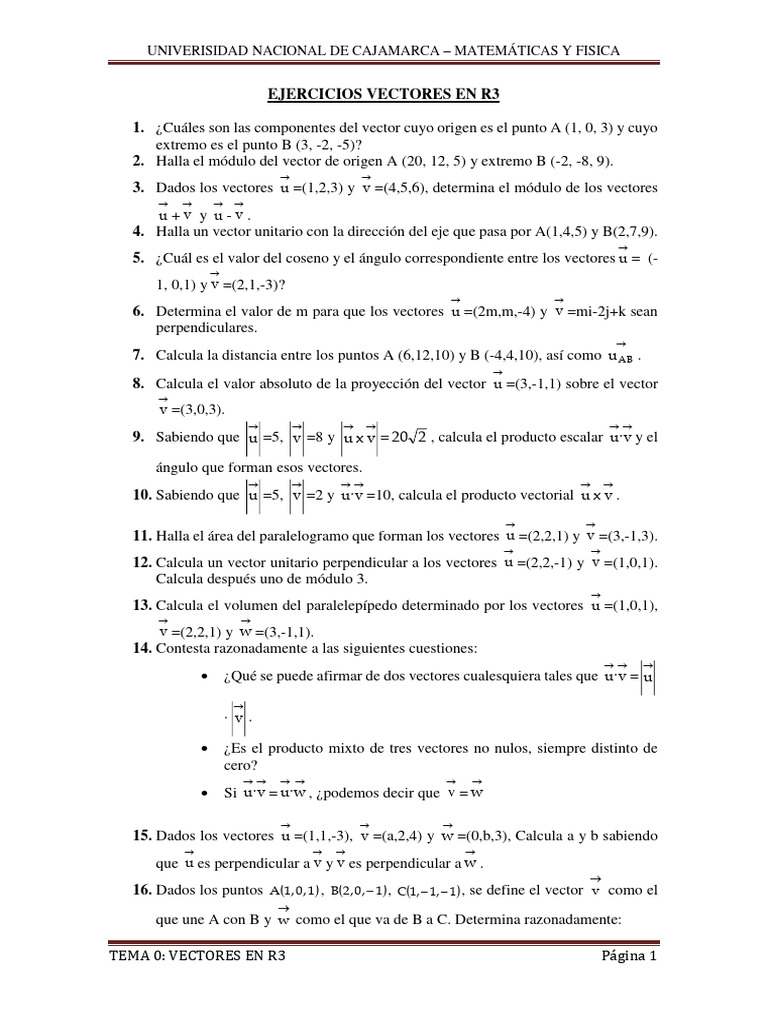 Vectores en R3 | PDF | Vector Euclidiano | Euclides
