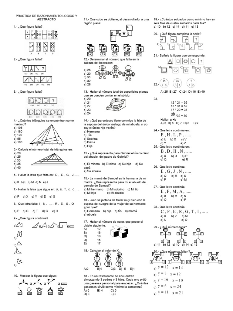 Practica de Razonamiento Logico y Abstracto | PDF