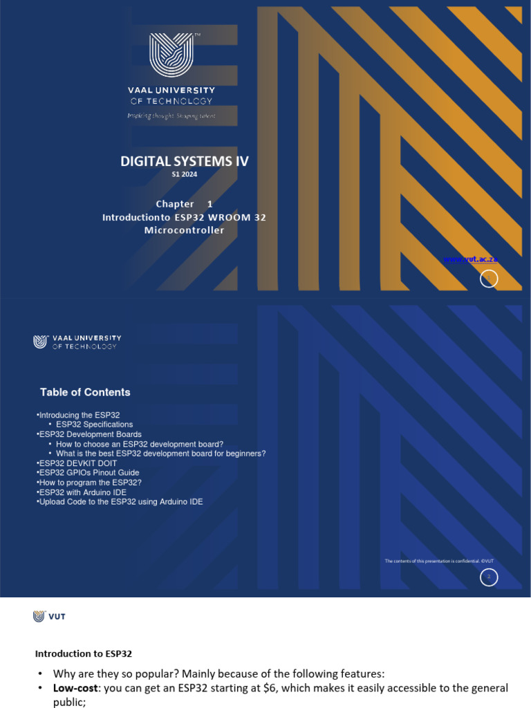 Chapter 1 Introduction To ESP32 WROOM32 MicroController | PDF | Microcontroller | Embedded System