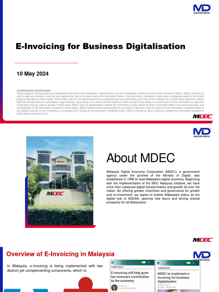 (MDEC) E-Invoicing For Business Digitalisation | Download Free PDF ...