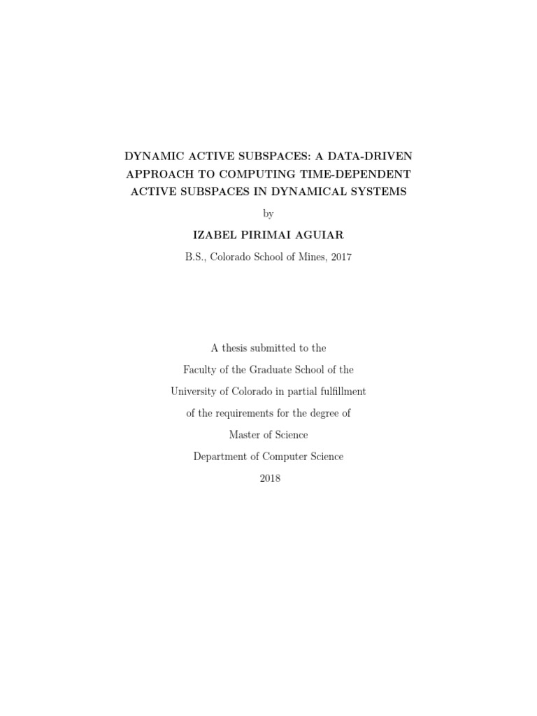 Dynamic Active Subspaces AData Driven Approach To Computing Tim | PDF | Sensitivity Analysis ...