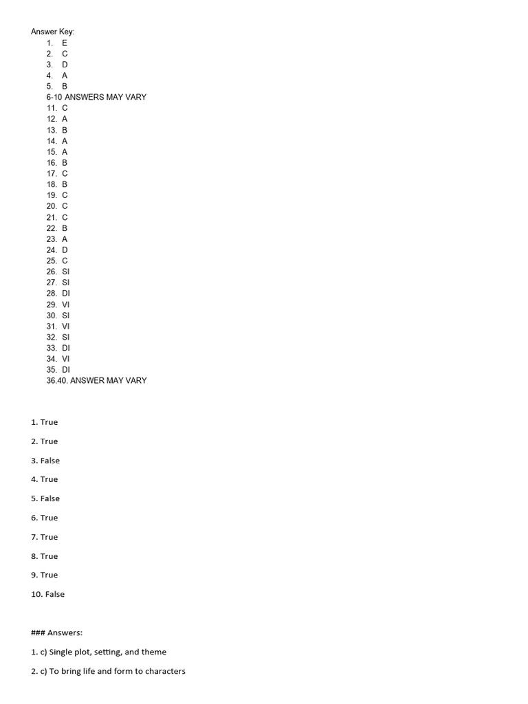 Answer Key Exam 4th | PDF | Psychological Concepts | Behavioural Sciences