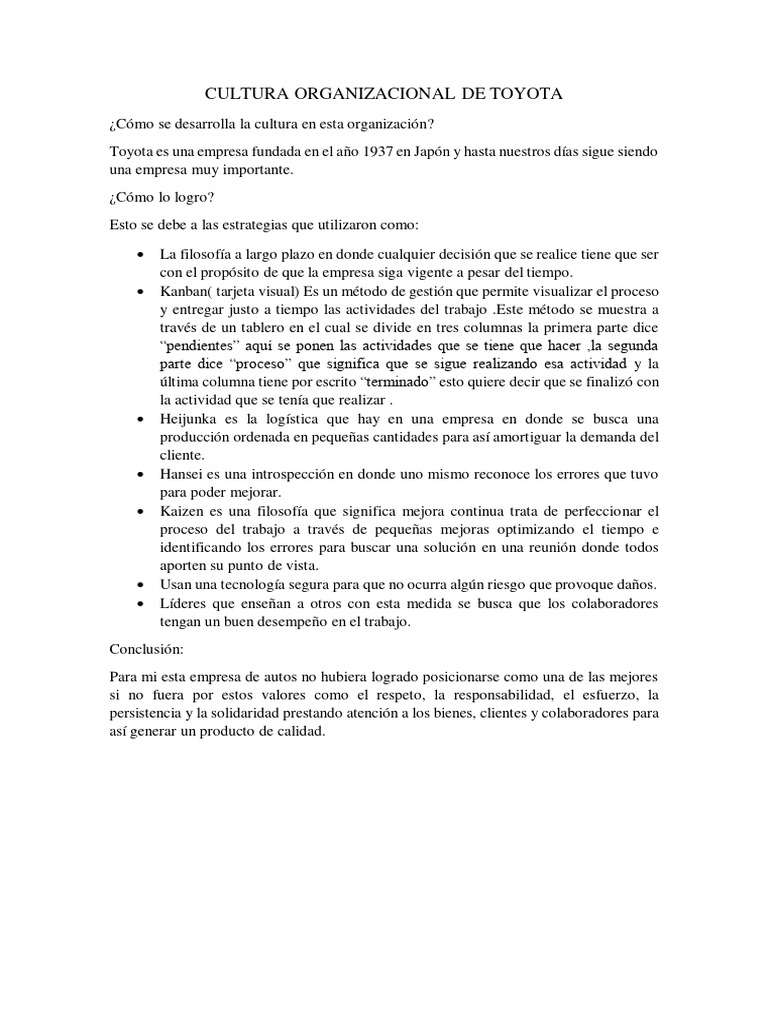 CULTURA ORGANIZACIONAL DE TOYOTA - pdf444 | PDF