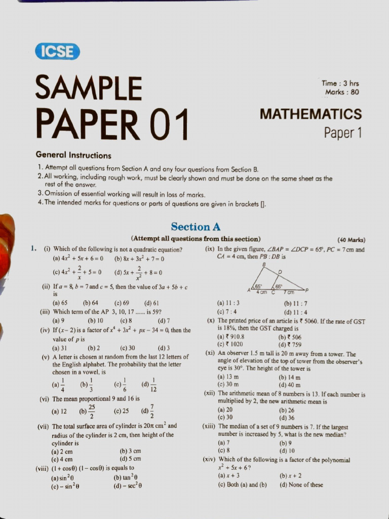 SP 1 Math 10 Arihant | PDF