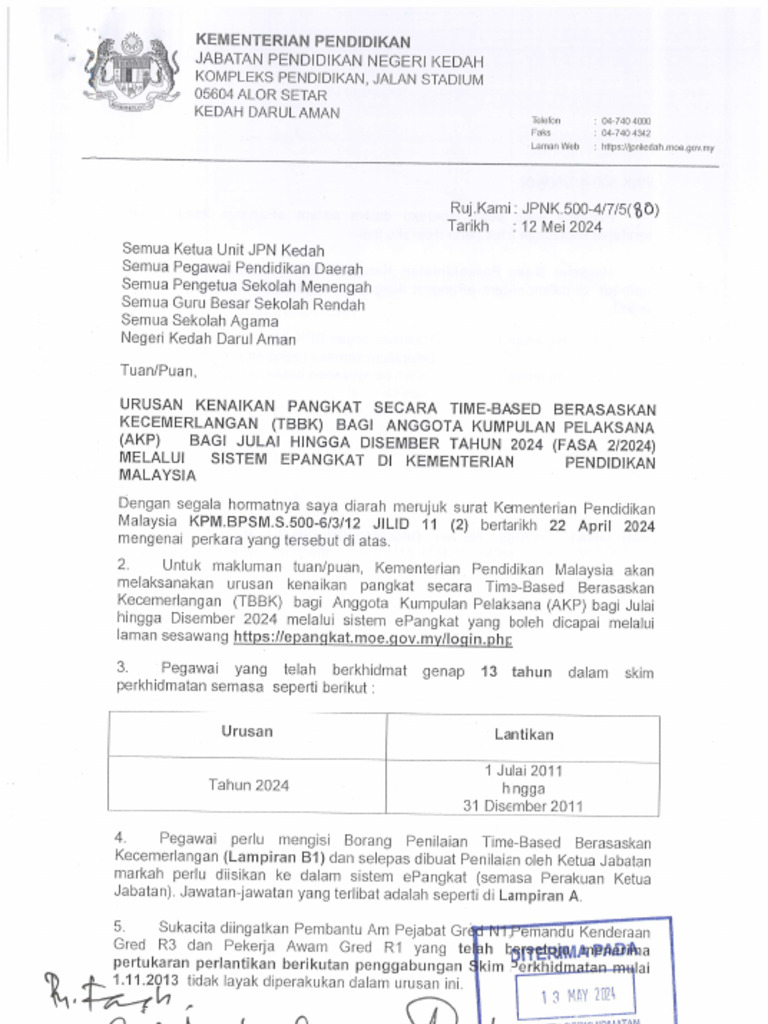 Urusan Kenaikan Pangkat TBBK Akp Fasa 2 Tahun 2024 | PDF