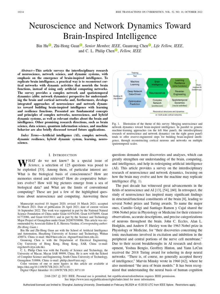 Neuroscience and Network Dynamics Toward Brain-Inspired Intelligence ...