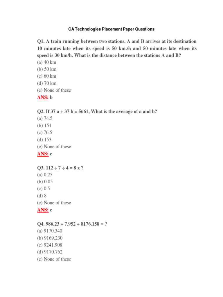 CA-Placement-Paper | PDF